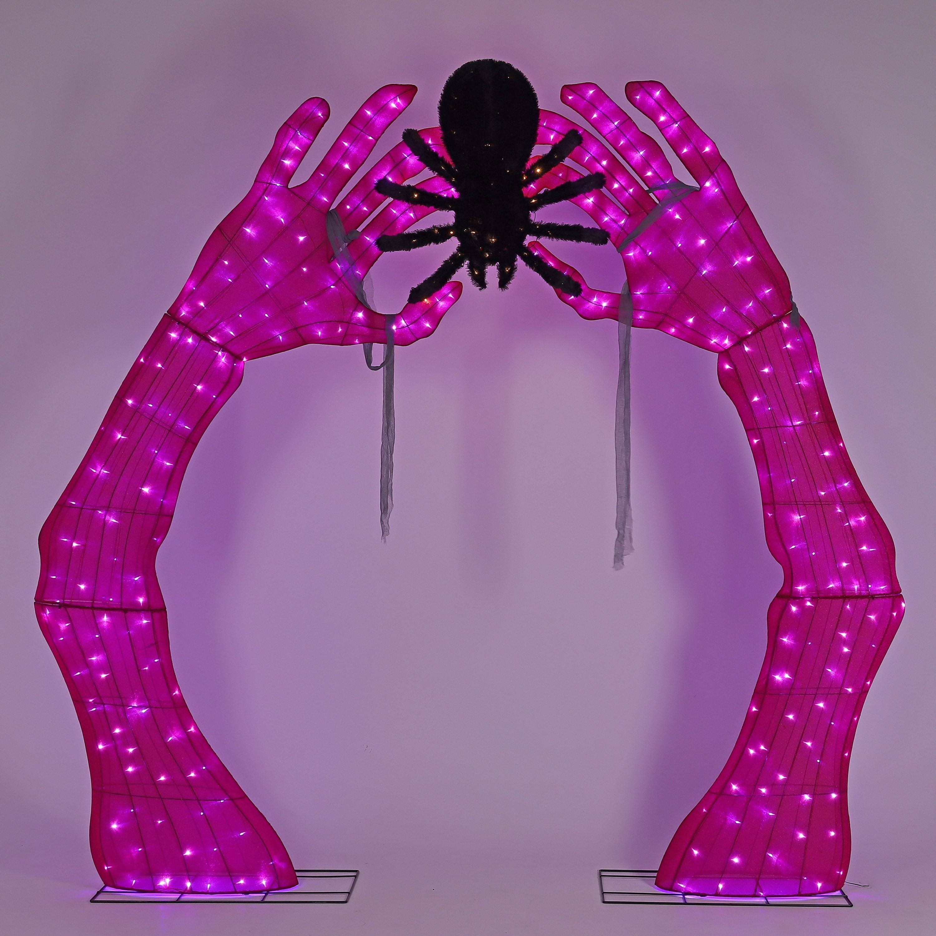 9.6FT Halloween Lighted Ghost Hands Arch – Spooky Outdoor Yard Decorat ...
