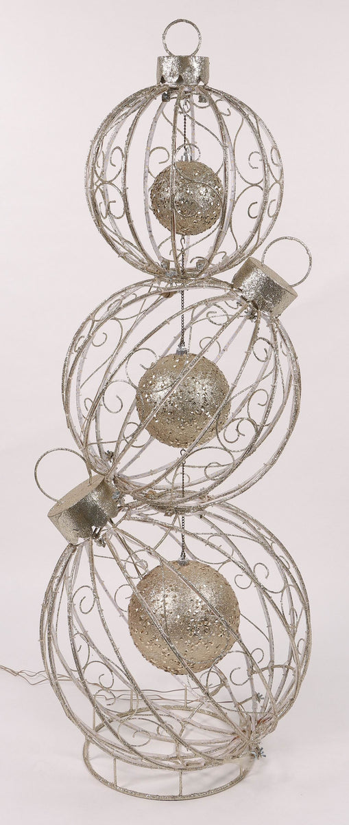 24 X 23 X 62"H Lighted L/M/S Step On Wired Ball With 3 Spin Gold Shatt ...