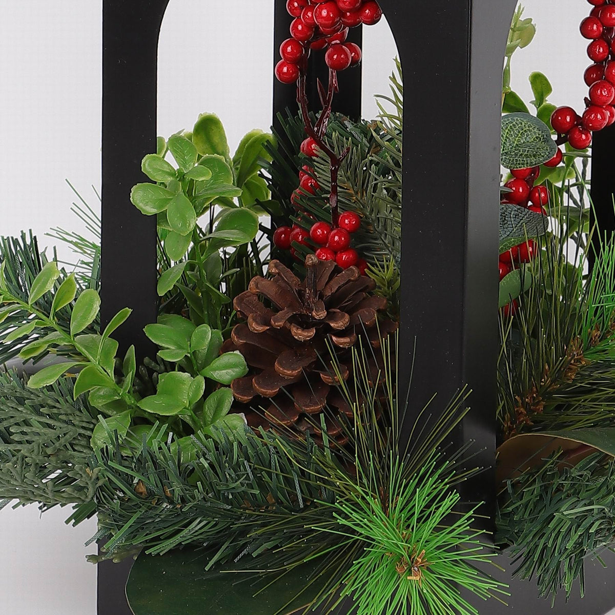 17IN CHRISTMAS BLACK LANTERN W/FLORAL DÉCOR – Season2Season